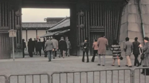 Kyoto, Japan - 1975: People visit ancien... | Stock Video | Pond5