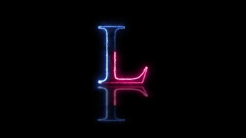 L letter glowing fire neon animation bla... | Stock Video | Pond5