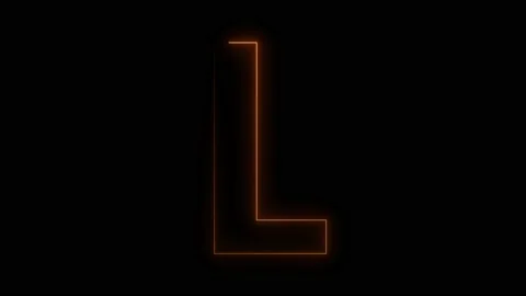 L Letter Yellow Neon Glowing Symbol on B... | Stock Video | Pond5