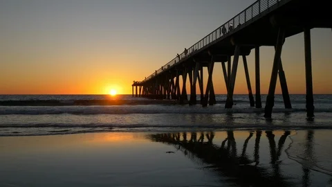 LA Beach Sunset Tracking Shot | Stock Video | Pond5