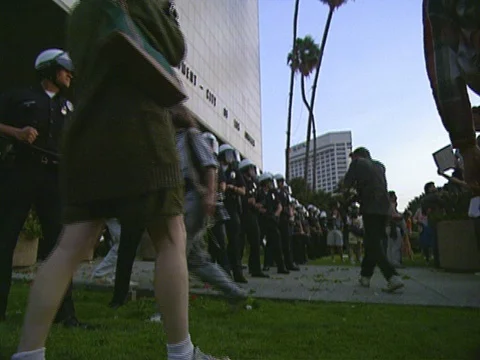 LA Riots 4-29-1992 Police in Riot Gear ... | Stock Video | Pond5