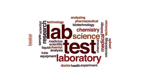 Lab test animated word cloud, text desig... | Stock Video | Pond5