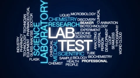 Lab test animated word cloud. Kinetic ty... | Stock Video | Pond5