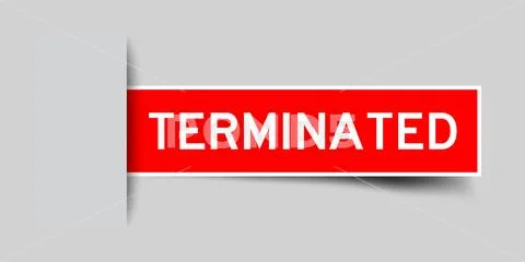 Label sticker red color in word terminated that inserted in gray ...