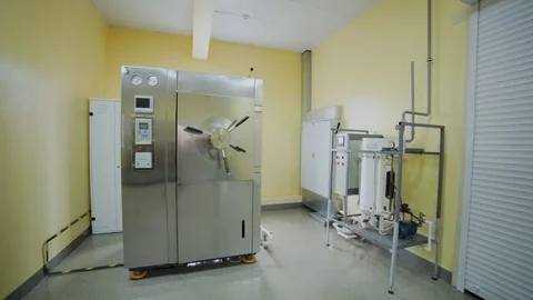 Laboratory autoclave room for sterilizat... | Stock Video | Pond5