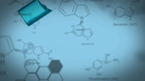 Laboratory beaker falling with data and ... | Stock Video | Pond5