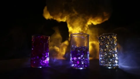 Laboratory test tubes on abstract explos... | Stock Video | Pond5