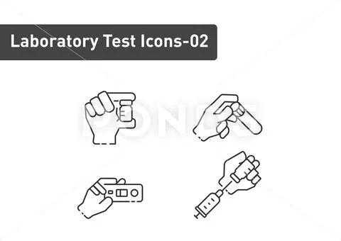 Laboratory Tests outline icon set isolated on white background ep02 ...