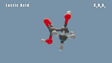 Lactic Acid of C3H6O3 3D Conformer rende... | Stock Video | Pond5