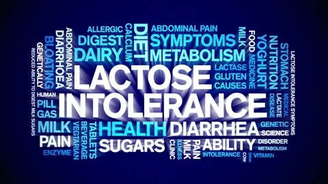 Lactose intolerance animated word cloud,... | Stock Video | Pond5
