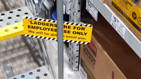 Ladders Are For Employees Only - Signage... | Stock Video | Pond5