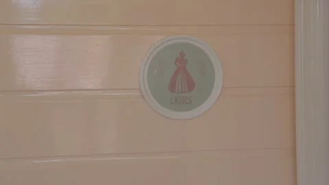 ladies restroom sign princess | Stock Video | Pond5