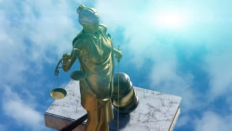lady justice statue 3d render | Stock Video | Pond5