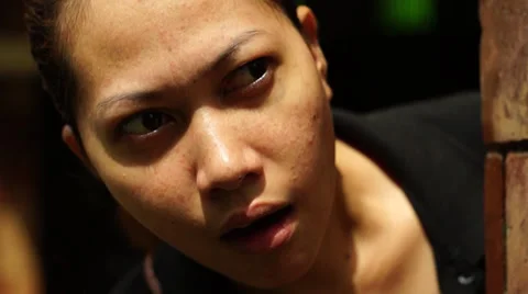 lady sees something strange covers mouth | Stock Video | Pond5