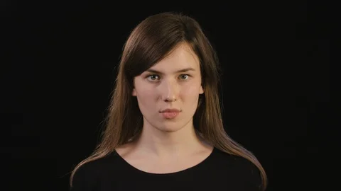 A Lady Shouting Against a Black Backgrou... | Stock Video | Pond5