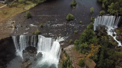 Laja Falls, Chile. Aerial View of Idylli... | Stock Video | Pond5