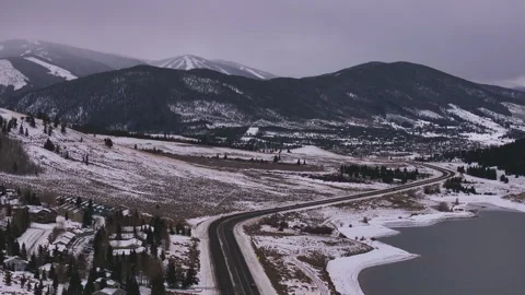 Lake Dillon Keystone Summit cove car hig... | Stock Video | Pond5