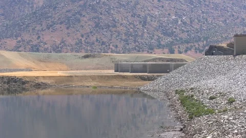 Lake Isabella dam, reservoir during high... | Stock Video | Pond5