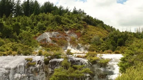 Lake Rotorua landscape New Zealand - gey... | Stock Video | Pond5
