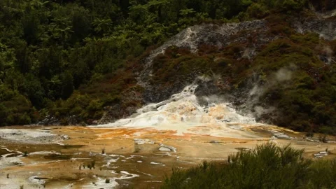 Lake Rotorua landscape New Zealand - gey... | Stock Video | Pond5