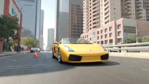 Lamborghini Sports Car Street Racing Dow... | Stock Video | Pond5