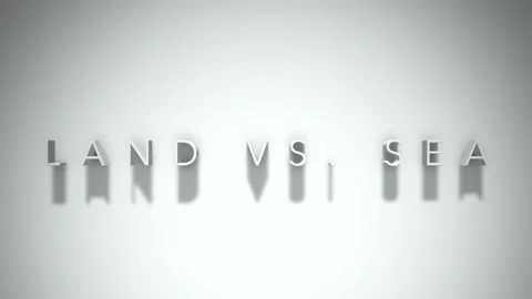 land vs. sea 3D title animation white te... | Stock Video | Pond5