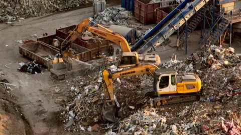 Landfill with Construction waste (CDW). ... | Stock Video | Pond5