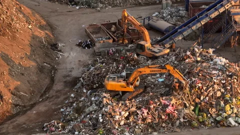 Landfill with Construction waste (CDW). ... | Stock Video | Pond5