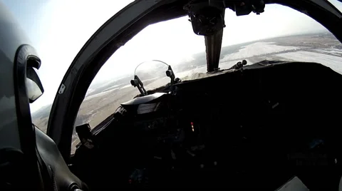 Pilots Flying Aircraft Cockpit View Stock Video Footage | Royalty Free ...