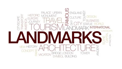 Landmarks animated word cloud, text desi... | Stock Video | Pond5