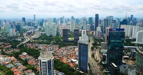 Landscape of bank office building in Jak... | Stock Video | Pond5