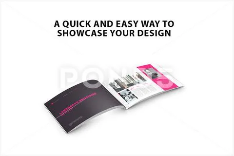 PSD Template: Landscape Brochure Mockup - Haf Side View #245505859