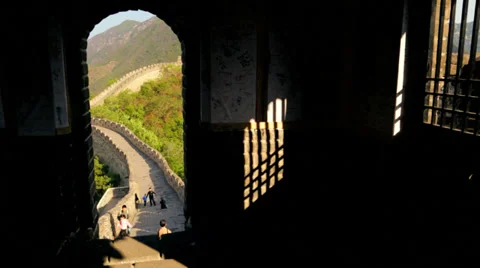 Landscape Great Wall of China arch Watch... | Stock Video | Pond5