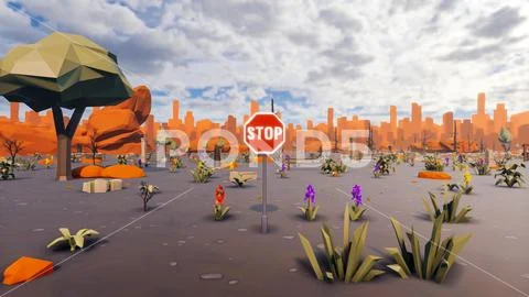 Landscape symbolize with renewable and initiatives and ways 3d render ...