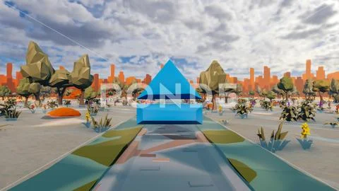 Landscape symbolize with renewable and initiatives and ways 3d render ...