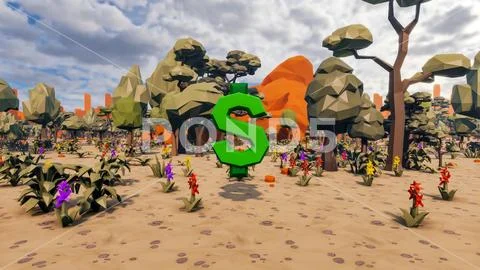 Landscape symbolize with renewable and initiatives and ways 3d render ...