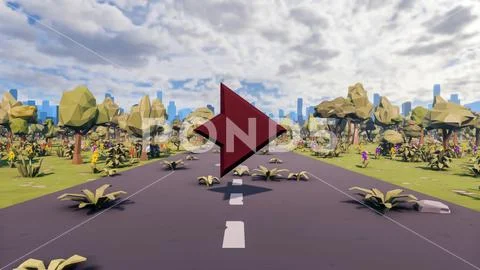 Landscape symbolize with renewable and initiatives and ways 3d render ...