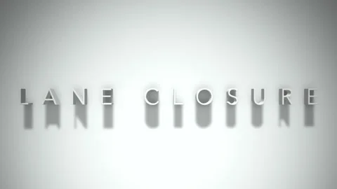 lane closure 3D title animation white te... | Stock Video | Pond5