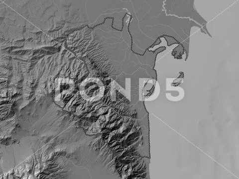 Lankaran, Azerbaijan. Bilevel elevation map with lakes and rivers ...