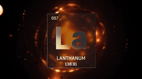 Lanthanum as Element 57 of the Periodic ... | Stock Video | Pond5