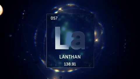 Lanthanum as Element 57 of the Periodic ... | Stock Video | Pond5