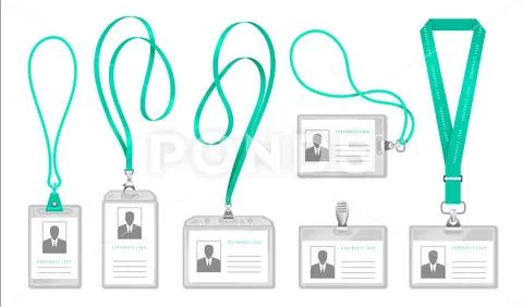 Lanyard ID card. Office access identification card holder with neck ...