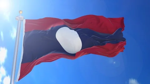 Laos animated flag pack in 3D and green ... | Stock Video | Pond5