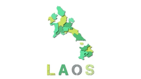 Laos map with paper regions. Animated co... | Stock Video | Pond5