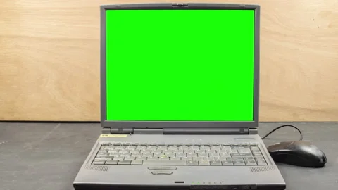 Lap top computer green screen ready for ... | Stock Video | Pond5