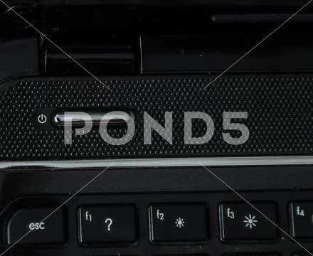 Laptop backlit keyboard detail with power Button Stock Image #104026861