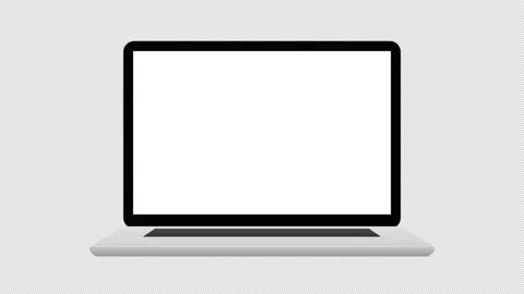 Laptop with blank white screen animation... | Stock Video | Pond5