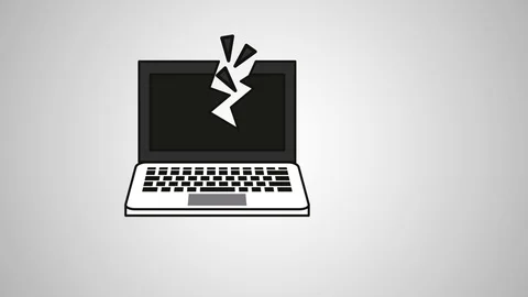 Laptop broken symbol HD animation | Stock Video | Pond5