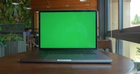 Laptop computer with green screen chroma... | Stock Video | Pond5