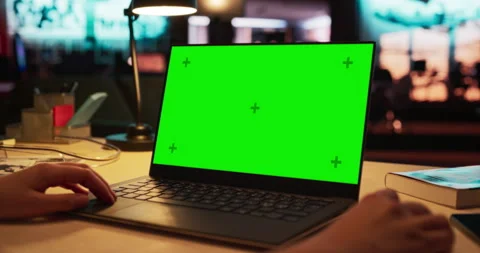 Computer Green Screen Stock Video Footage | Royalty Free Computer Green ...